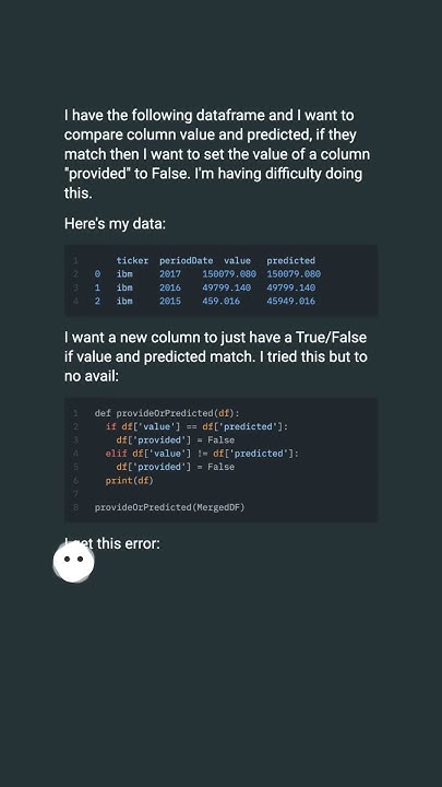 Setting column to true/false based on comparison of two other columns ...