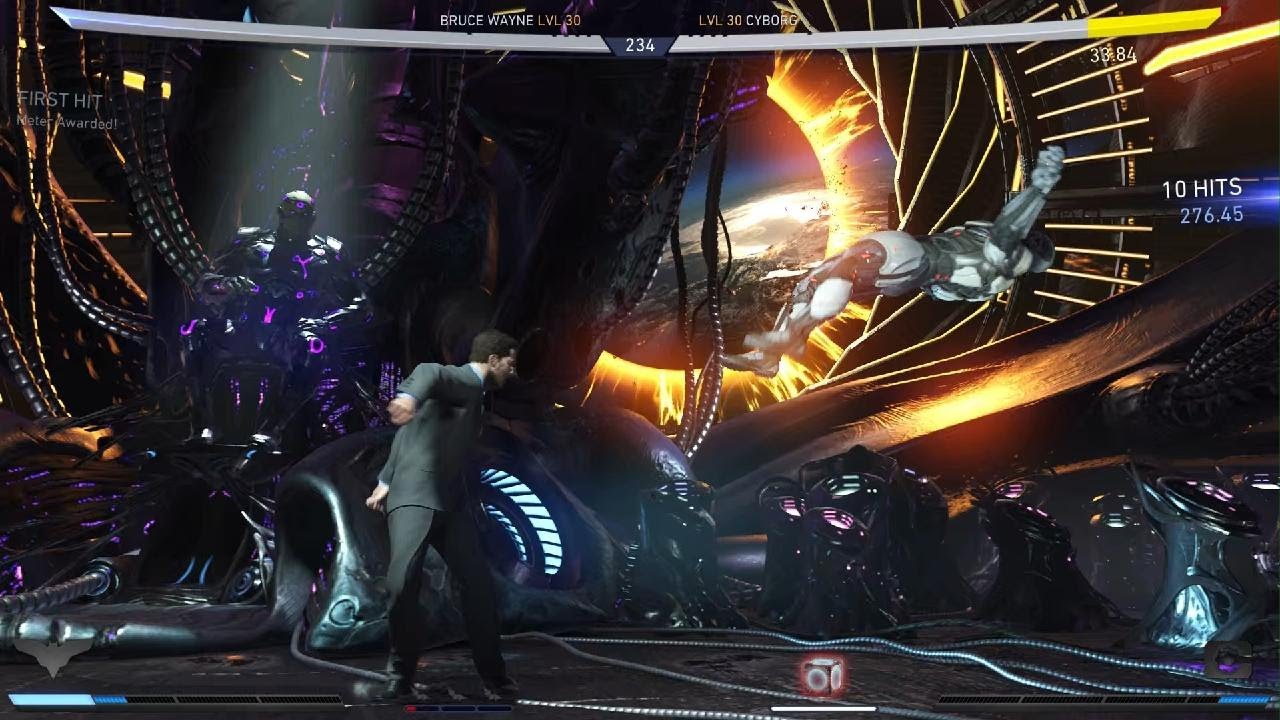 Injustice 2 Bruce Wayne Vs Very Hard Cyborg in Brainiacs Ship - YouTube