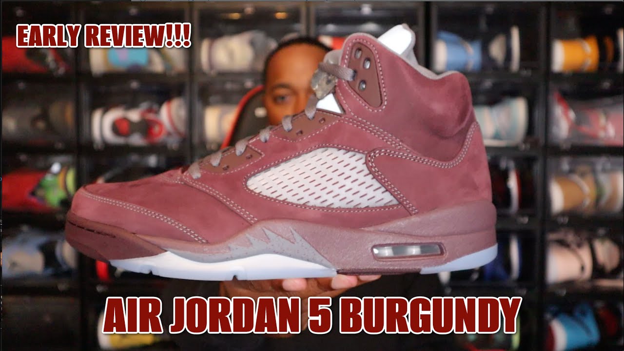 FIRST LOOK: AIR JORDAN 5 BURGUNDY (2023) EARLY REVIEW - YouTube