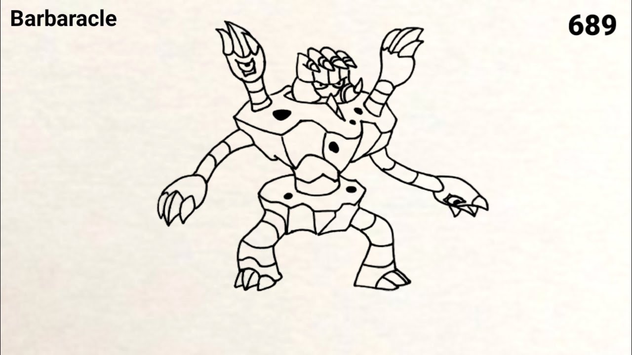 How to draw Barbaracle From Pokémon | Pokemon Drawing 689 - YouTube