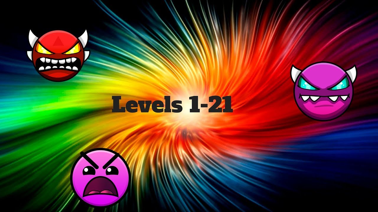 Geometry Dash All Levels 1-21 (All Coins) - YouTube