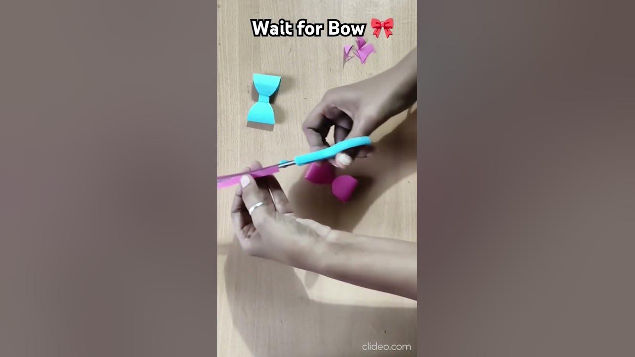 How To Make Paper Bow Easy Paper Bow Diy Shorts Paperbow