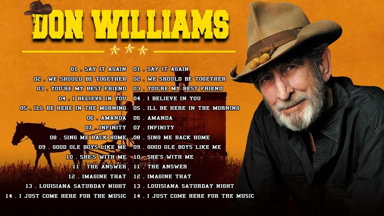Top 40 Songs of Don Williams - Greatest 60s 70s 80s Country Music Hits ...