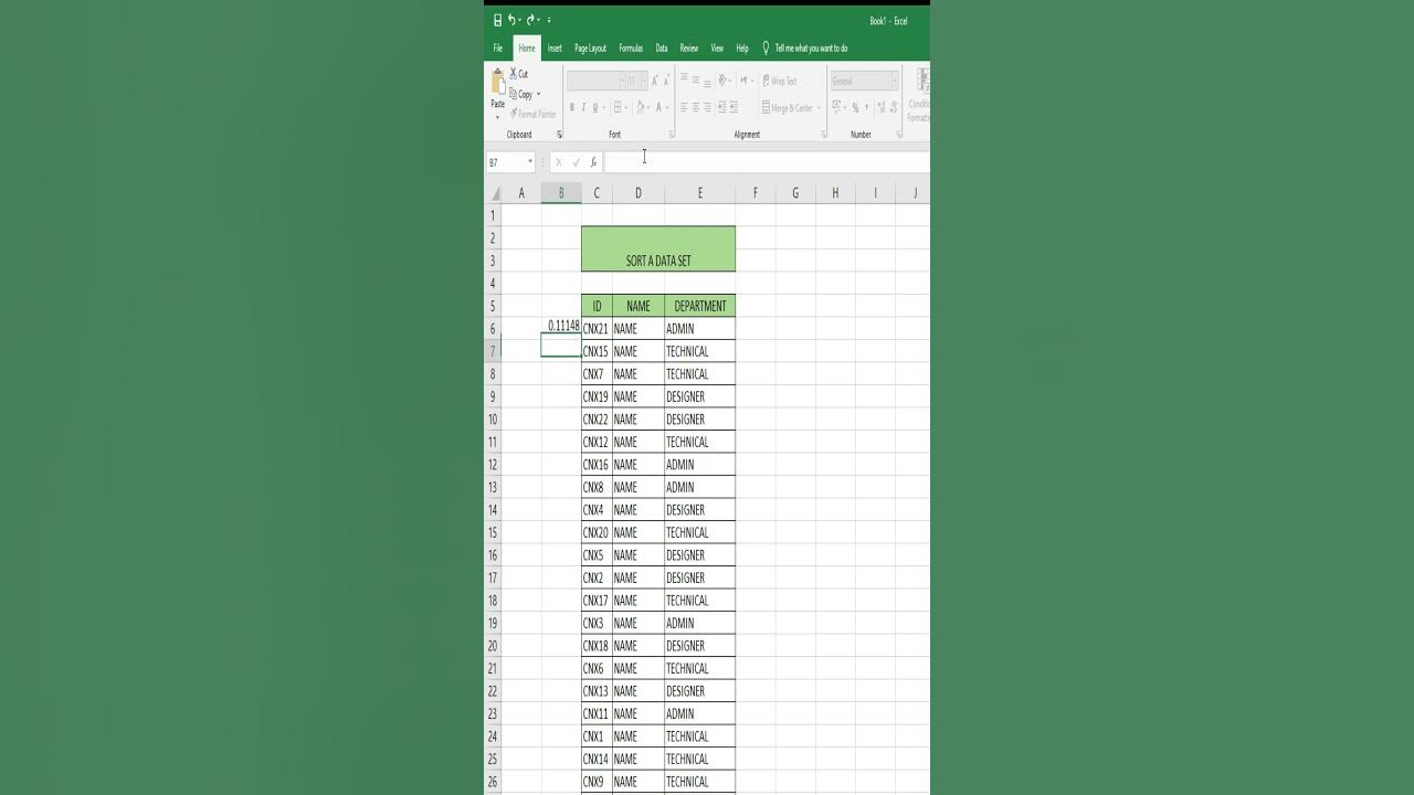 Sort A Data Set In EXCEL #shorts #excel #exceltips #exceltutorial #exceltrick - YouTube