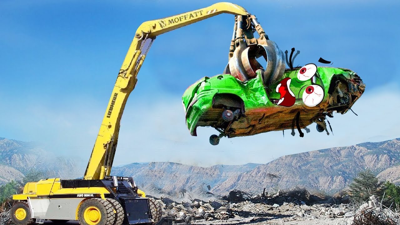 Amazing Powerful Doodles Excavator Destroy Car | Oversize Load Heavy ...