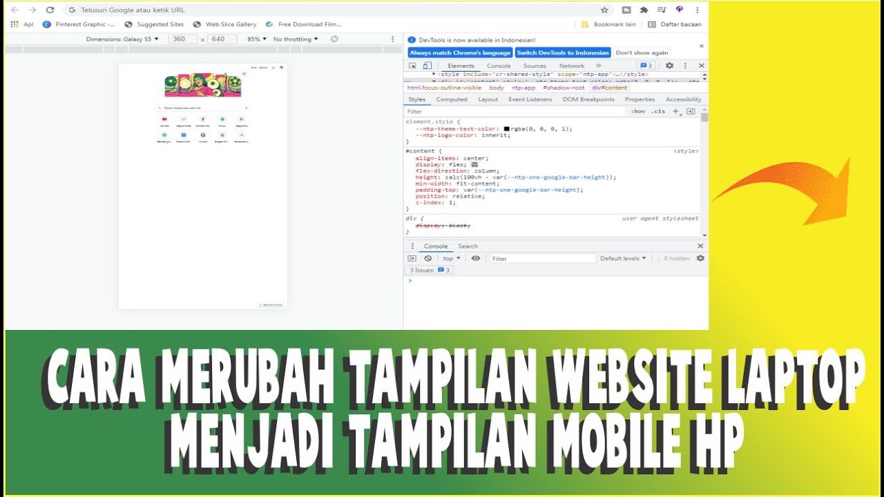 Cara Merubah Tampilan Website Di Laptop Menjadi Tampilan Mobile ...