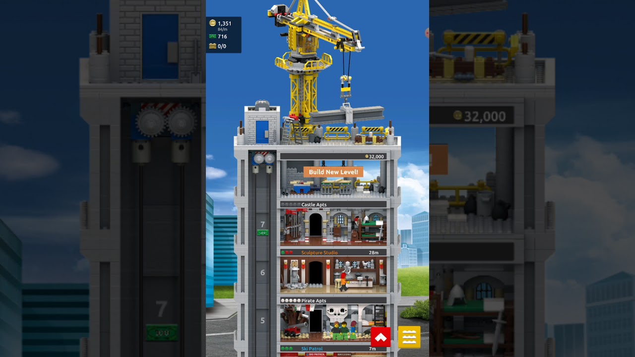 Lego tower...fun lego building game for kids..got floor 7... - YouTube