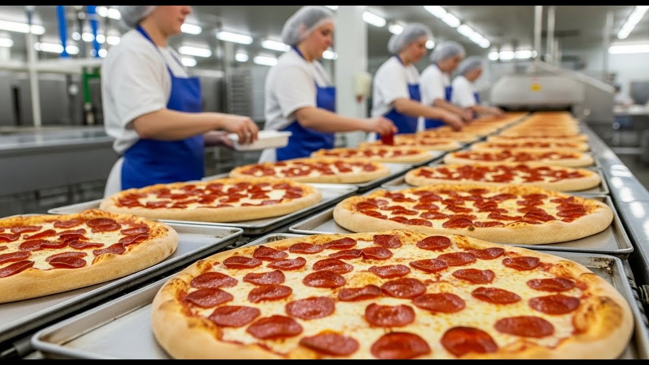 Inside the Frozen Pizza Factory 🍕 | How Frozen Pizzas Are Mass Produced ...