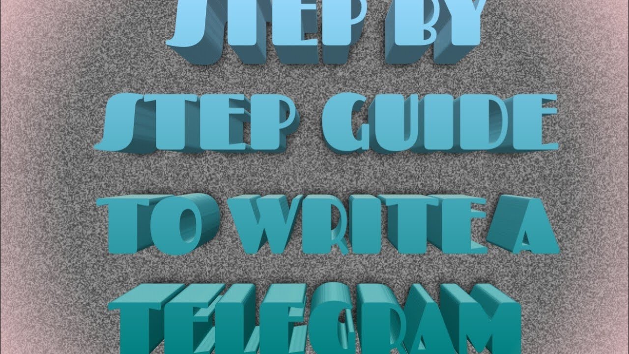 HOW TO WRITE A TELEGRAM LEARNING GUIDE ( EDUCATIONAL MATTERS) - YouTube