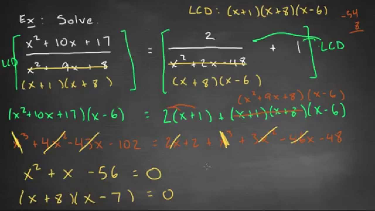 Solving Rational Equations - Example 1 - YouTube