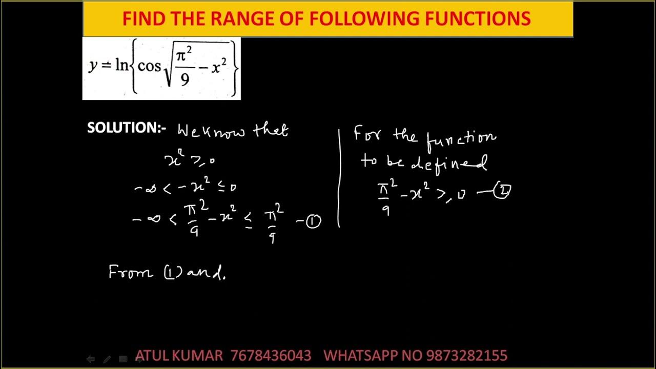 FINDING RANGE BY COMPOSITION OF FUNCTIONSRange,IIT JEE, - YouTube
