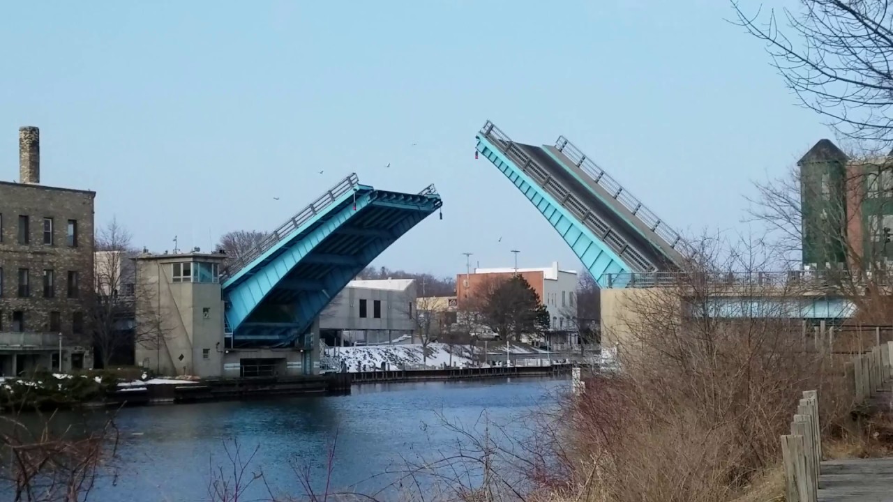 Manistee River Bridge Opening For Shipping! - YouTube