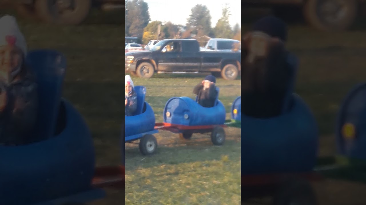 pumpkin patch tractor train ride with my kiddos - YouTube