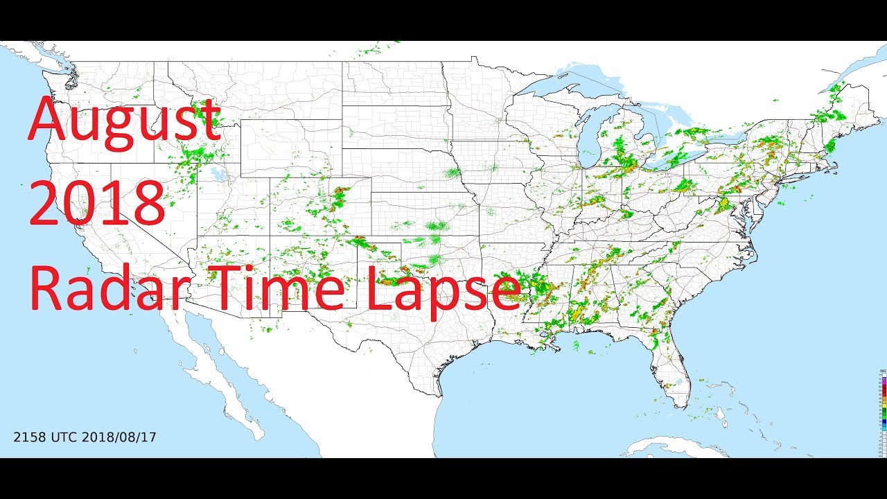August 2018 US Weather Radar Time Lapse Animation - YouTube