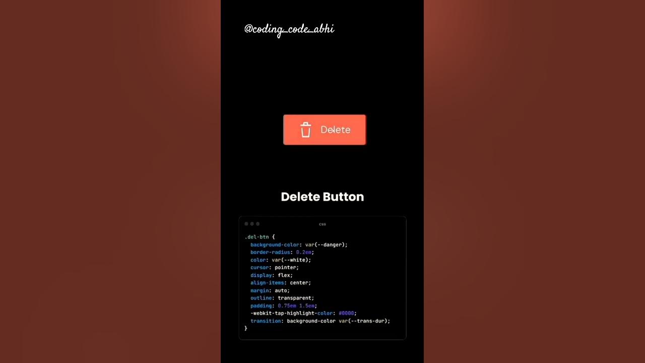 Css Delete Button 🚀🚀🚀🚀 Css Htmlcss Html5css3 Csstips Animation Programmer Csstrick Youtube