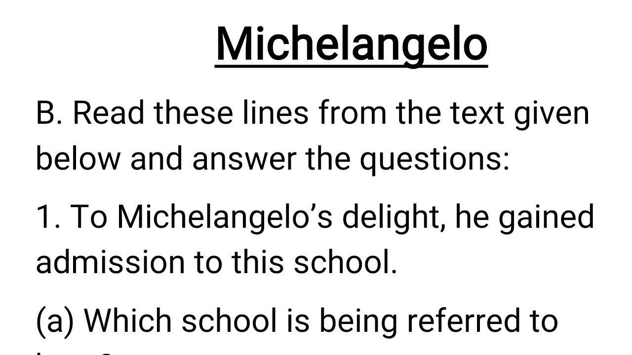 Michelangelo Class 6 English Buzzword Questions And Answers YouTube michelangelo-class-6-english-buzzword-questions-and-answers-youtube