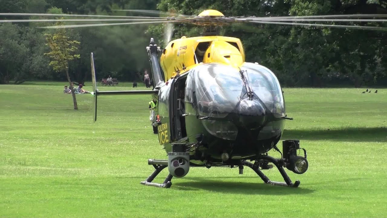 Metropolitan Police Helicopter - Start up, Take off and High Speed Pass ...