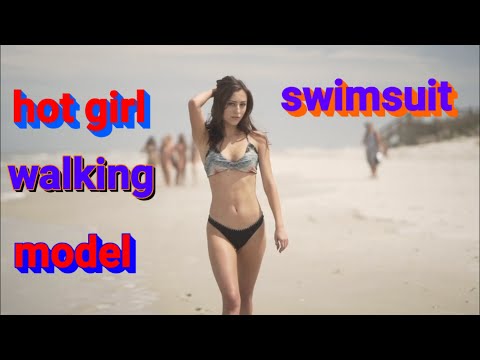 hot lady walks model in swimsuit HD