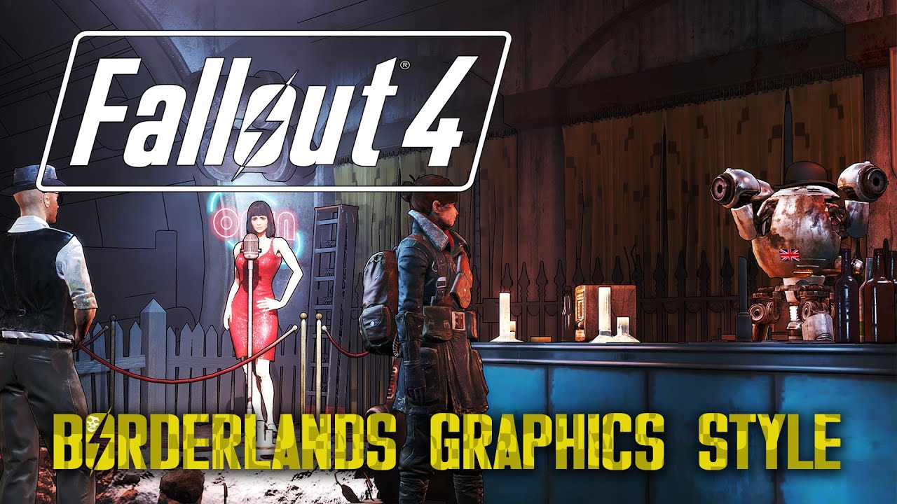 Fallout 4 meets Borderlands - Cel Shading MOD - YouTube