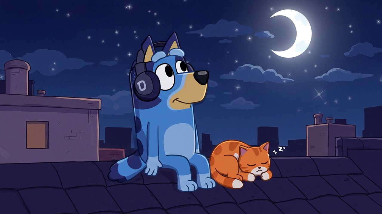 Bluey’s Moonlit Study Vibes 🌙📚 Chill Lofi for Focus & Calm Mind 💤 Soft ...