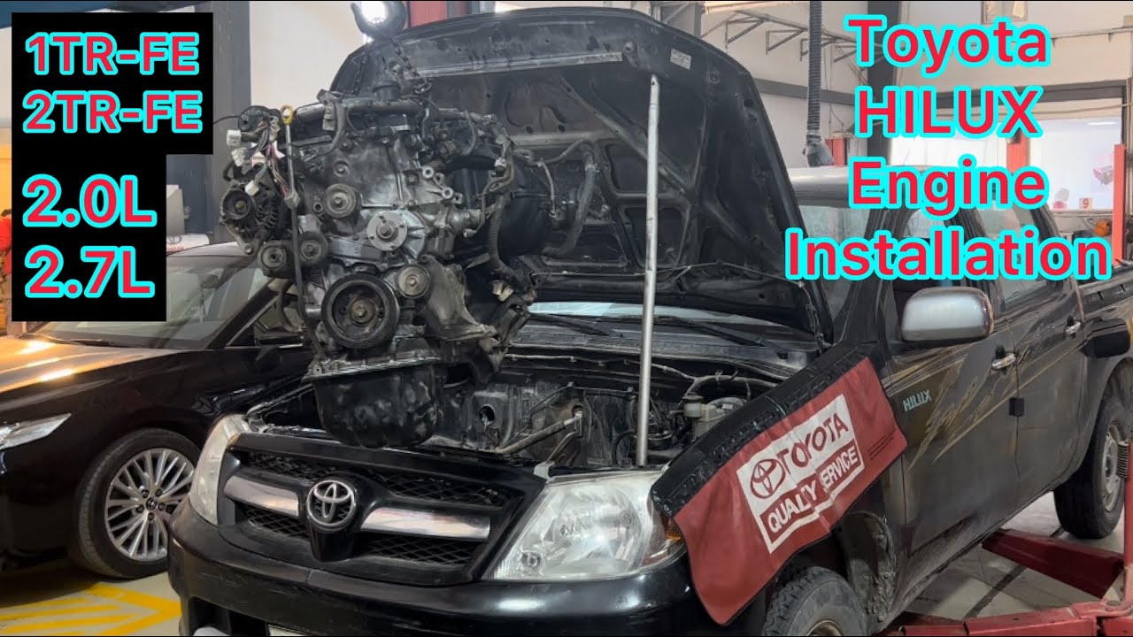 1TR Engine Installation Of Toyota Hilux - YouTube