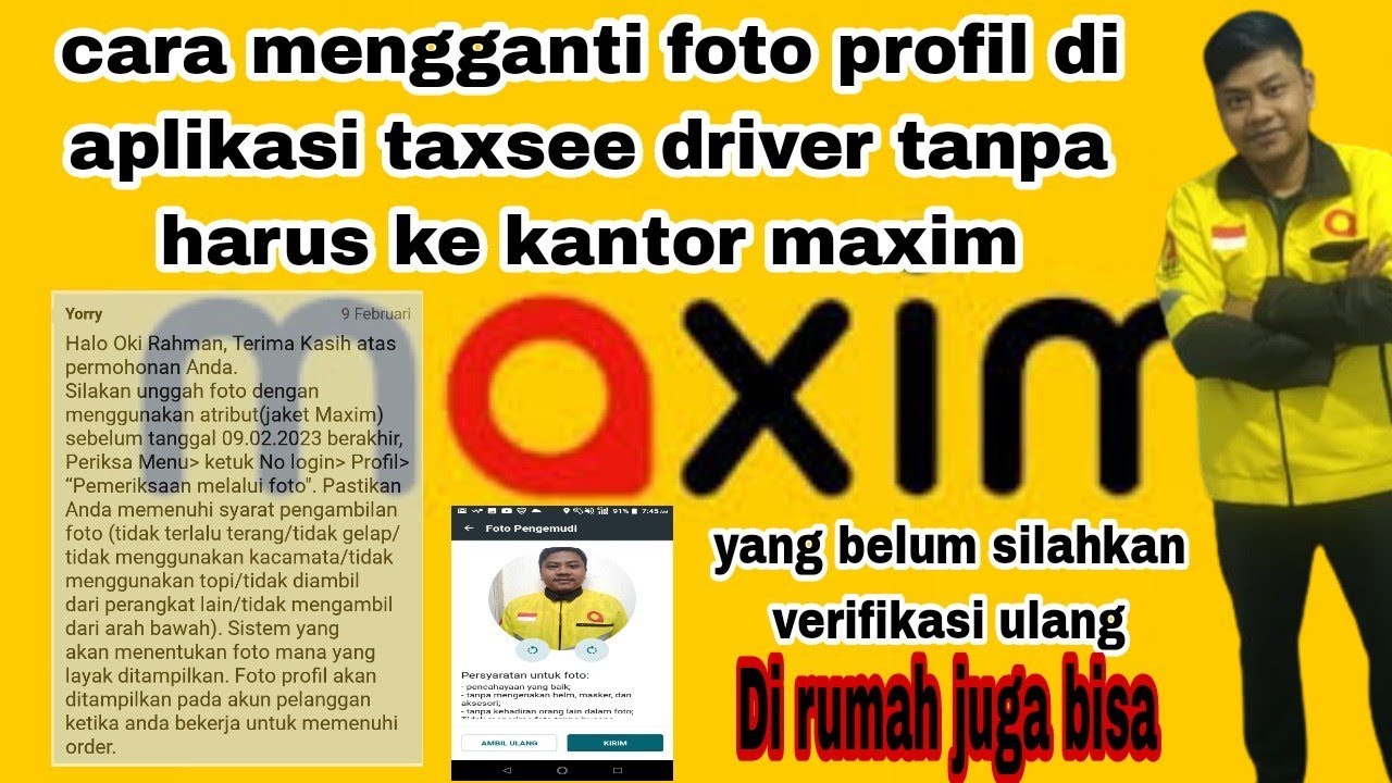 cara mengganti foto profil di aplikasi Maxim tanpa harus verifikasi ...