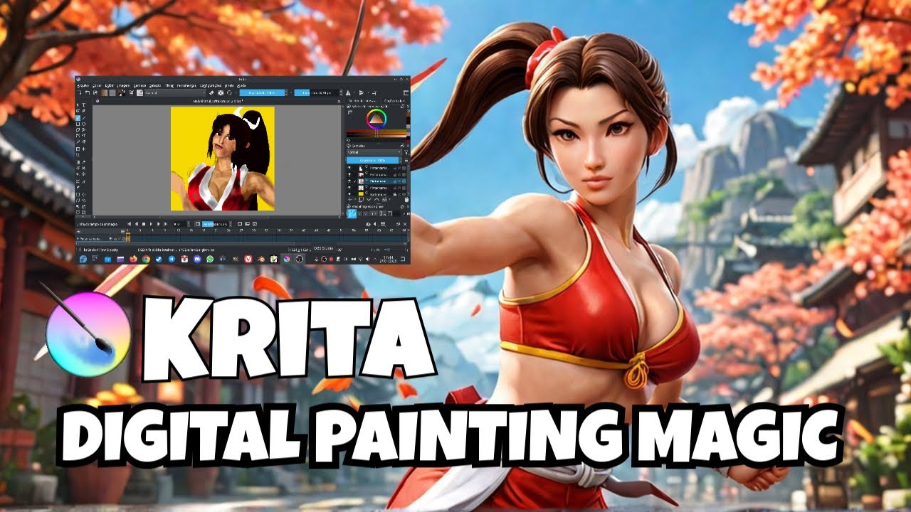Mai Shiranui Comes to Life in Krita Digital Painting! - YouTube
