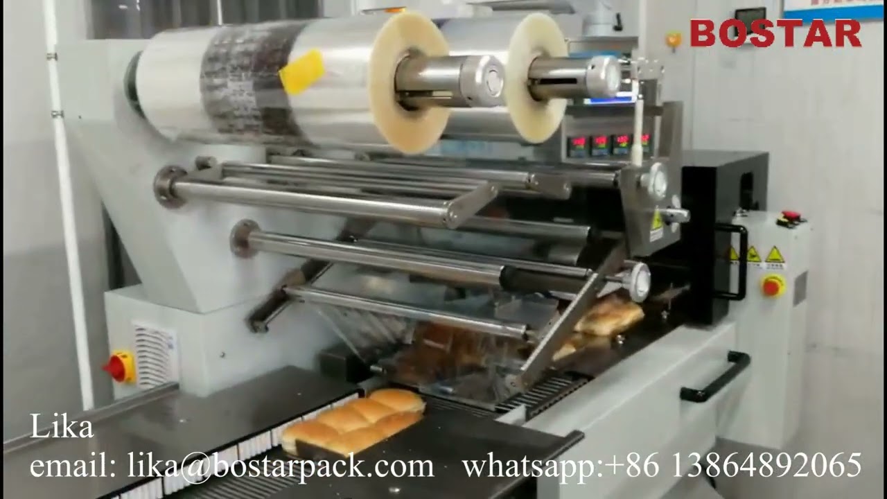 Bostar Flow Automatic Arranging Feeding Food Burger Buns Packaging ...