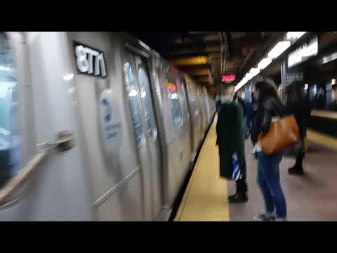 MTA NYCT Subway: 9th Avenue Bound Kawasaki R160B Alstom (R) Train @ Whitehall Street - YouTube