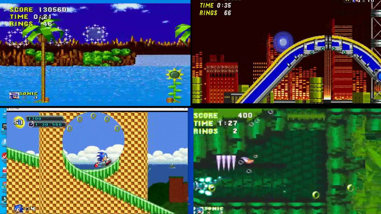 Sonic the Hedgehog 1991 / 1995 - Split Screen 1080p - YouTube