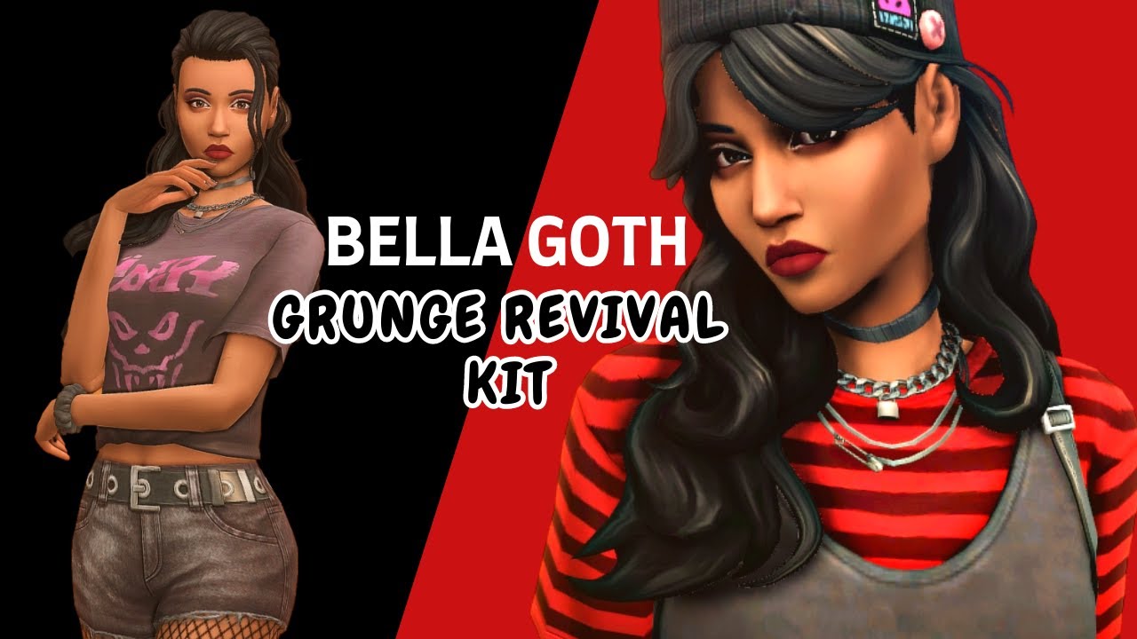 The Grunge Revival Kit was MADE for BELLA GOTH 🏽 | Sims 4 Create A Sim ...