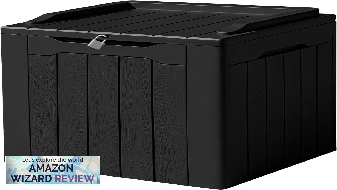 Devoko 31 Gallon Waterproof Outdoor Storage Box Resin Deck Box Lockable ...