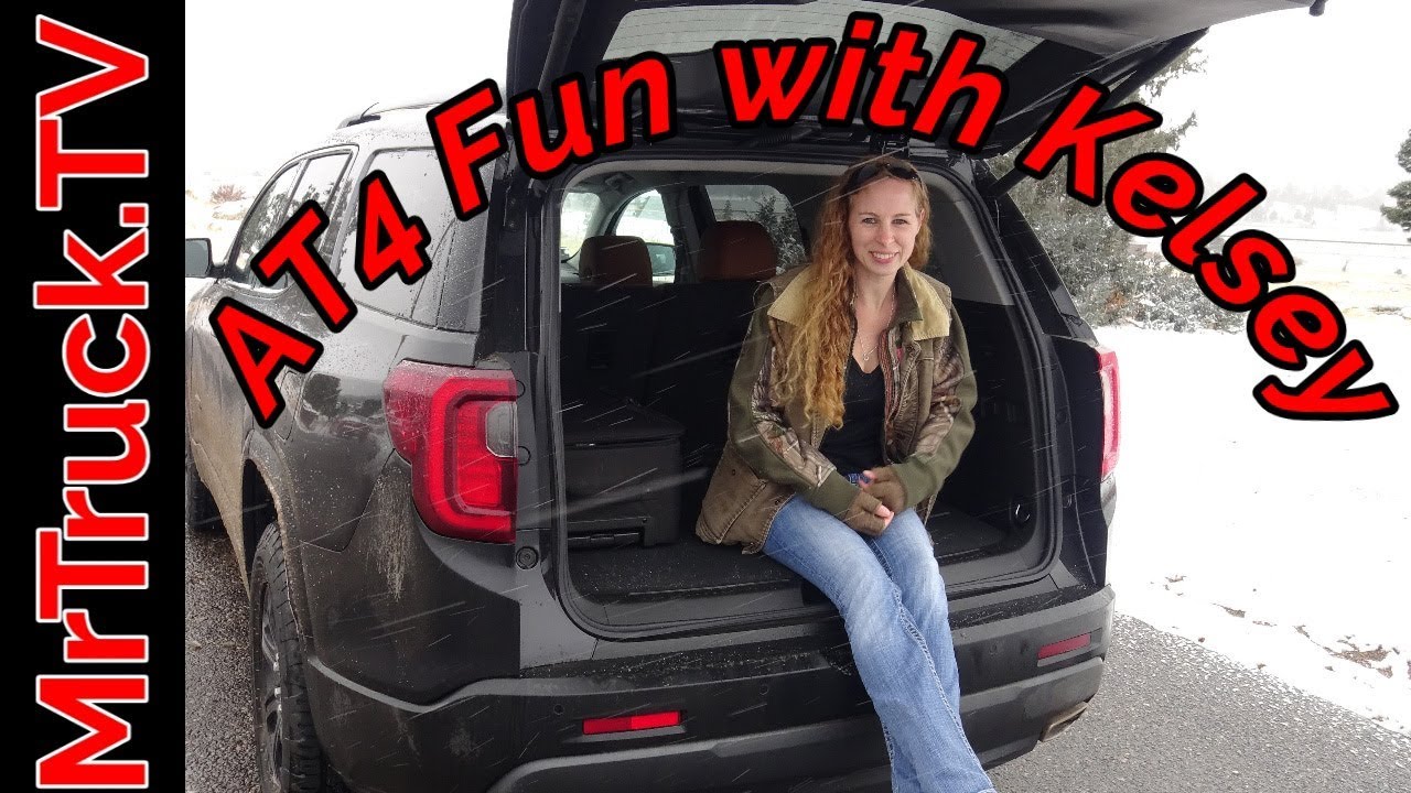 2020 Acadia AT4 GMC off-road cross-over in the snow with Kelsey and ...