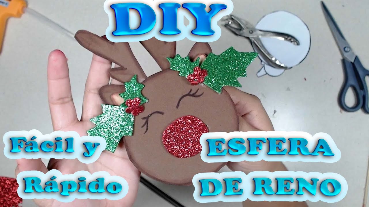 Como hacer Esfera de Reno para tu árbol De FOAMI fácil y rápido - YouTube