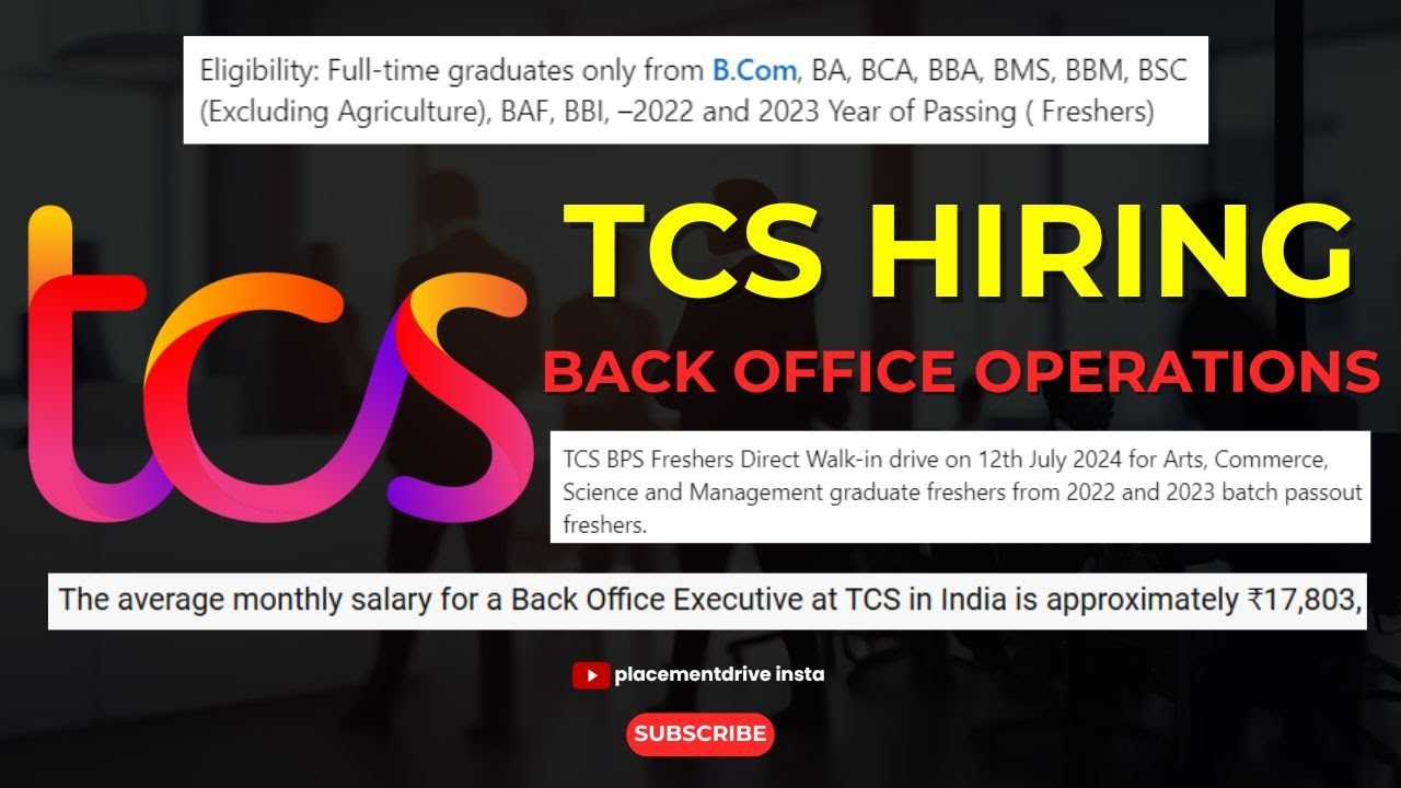 TCS BPS Walk-in Drive at Bangalore | Explore Opportunities at TCS ...