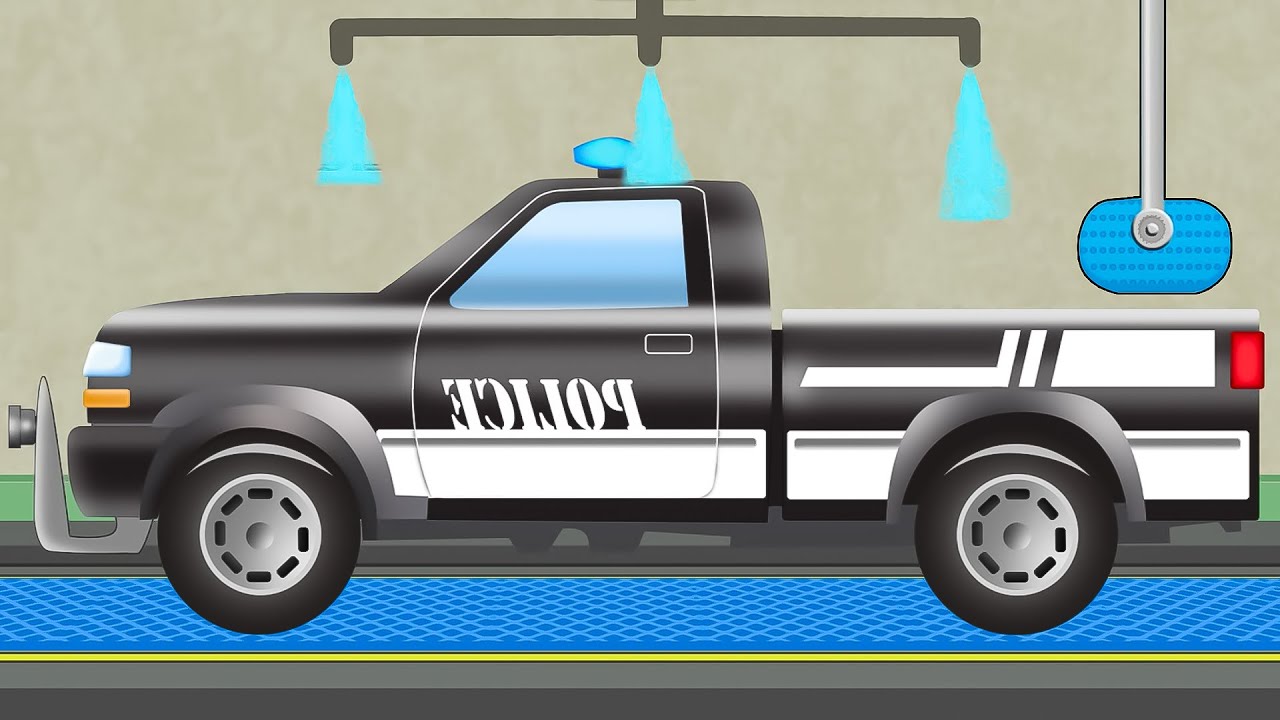 Police Pickup Van + More Car Wash & Animated Videos for Kids - YouTube