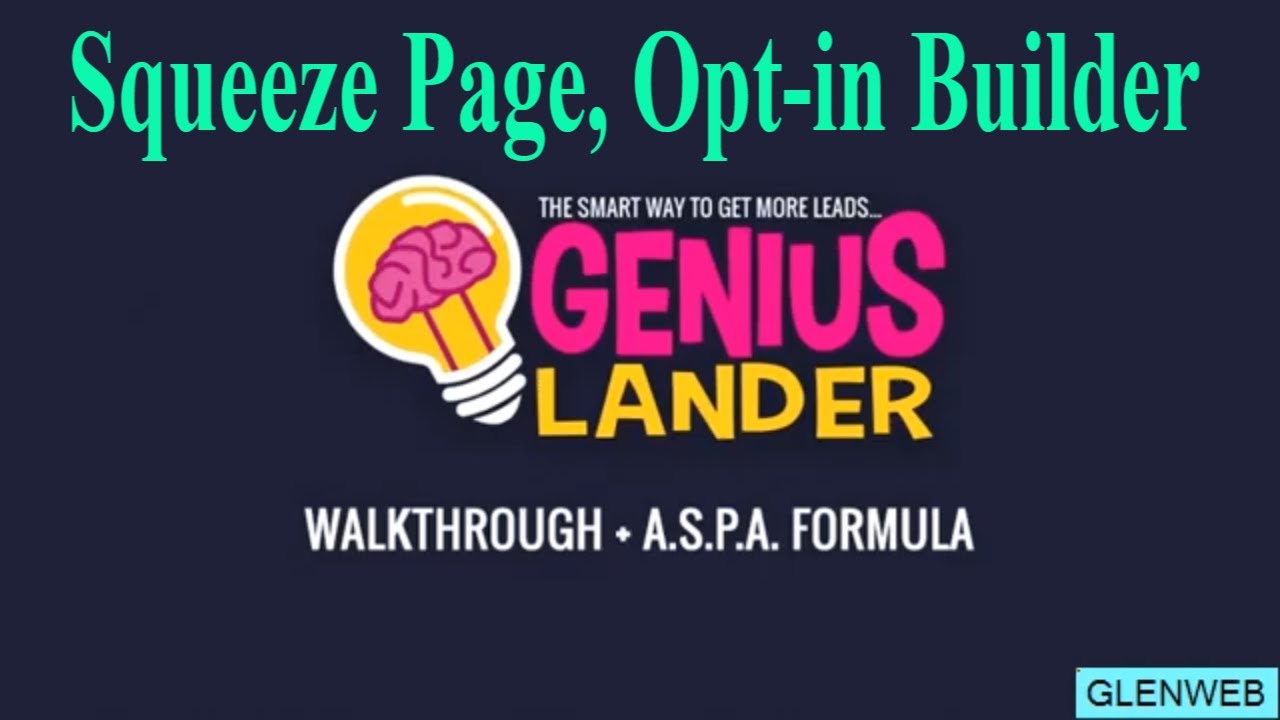 Genius Lander Software Review | Squeeze page - Landing Page Builder, Opt In - YouTube