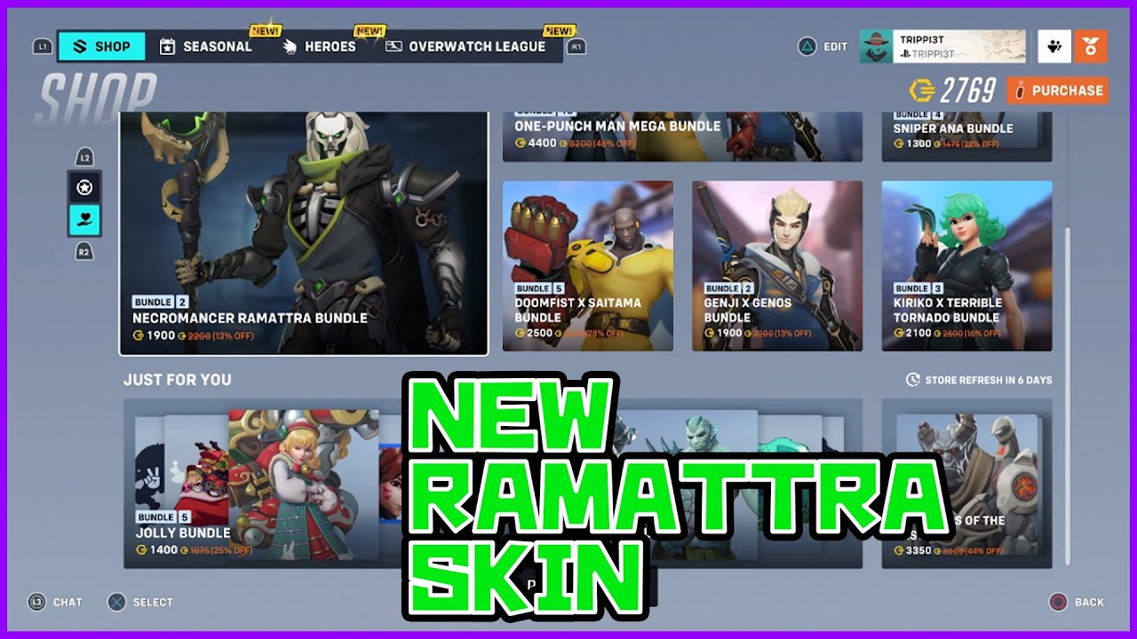 NEW NECROMANCER RAMATTRA SKIN!!!! OW2 S3 - YouTube