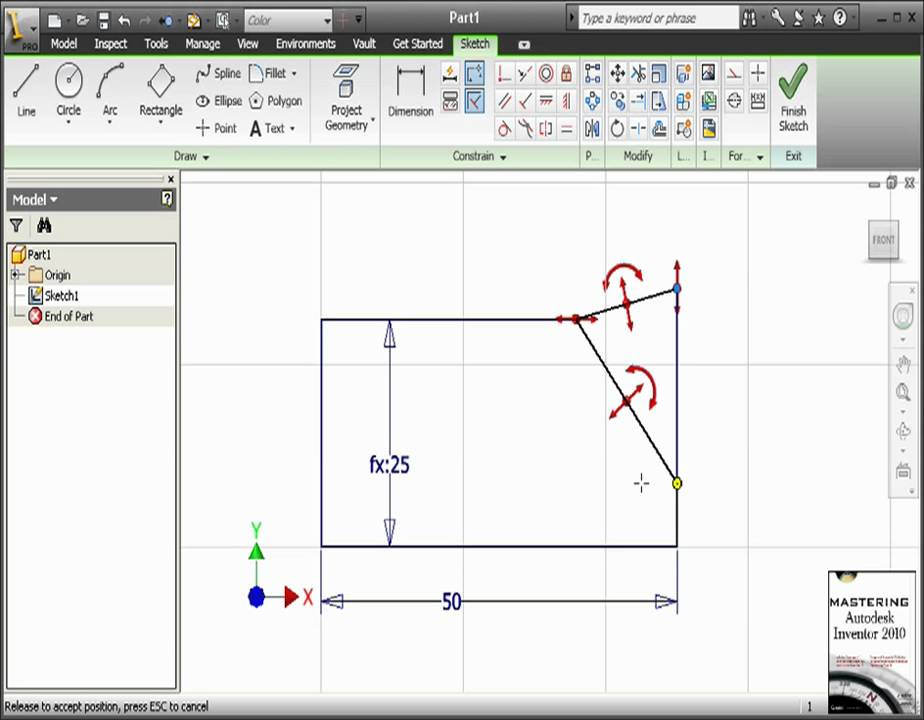 Autodesk Inventor Sketch Basics: Part 3, Dimensions - YouTube