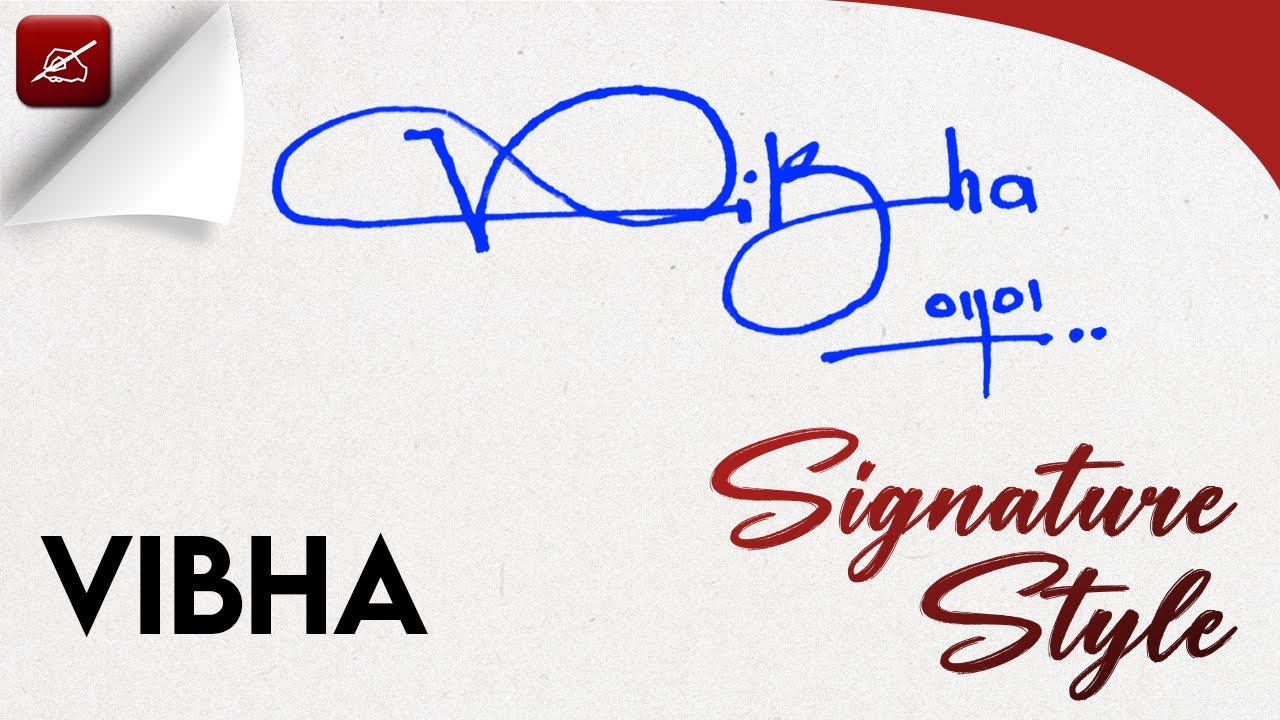 ️ Vibha Name Signature Design - V Signature Style - How to Signature ...