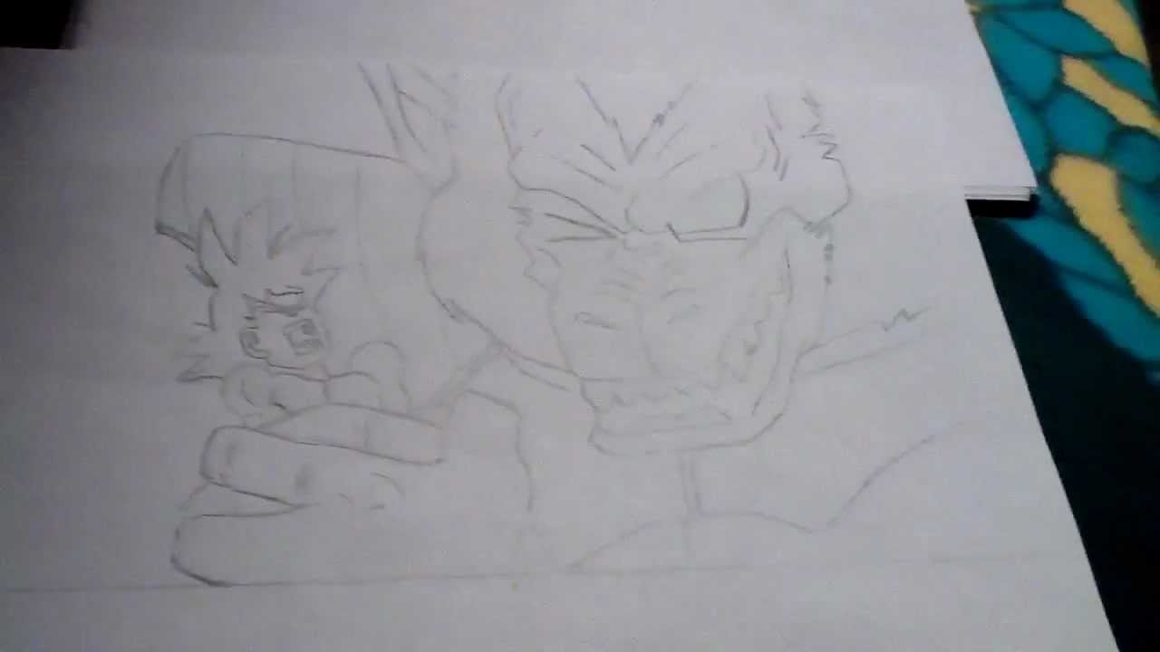 Drawing #16 ( Great Ape Vegeta vs. Goku ) - YouTube