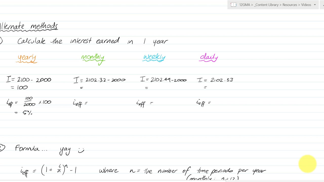 General Mathematics - U4T1 - Loans, investments and annuities video 8 ...