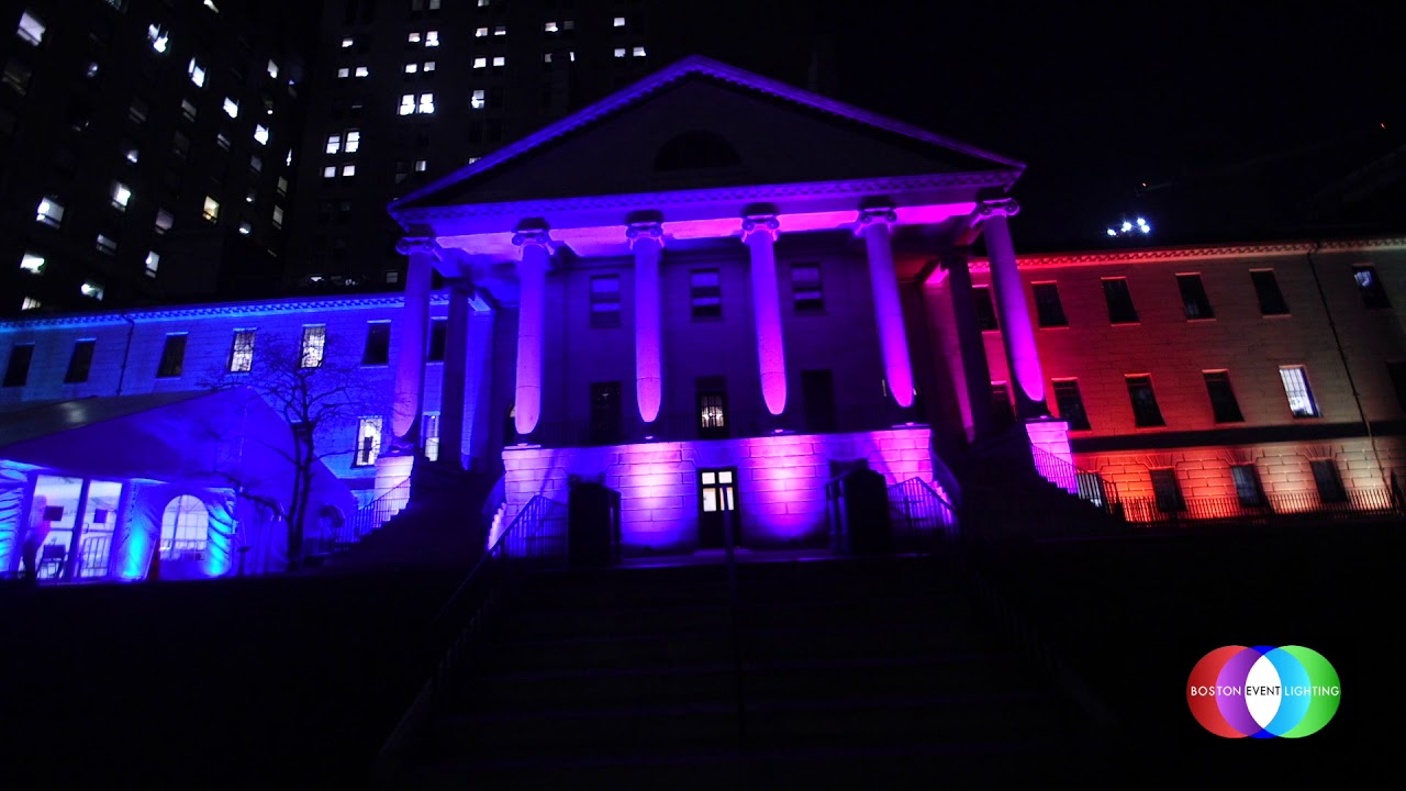 Mass General Brigham Bullfinch building lighting - YouTube