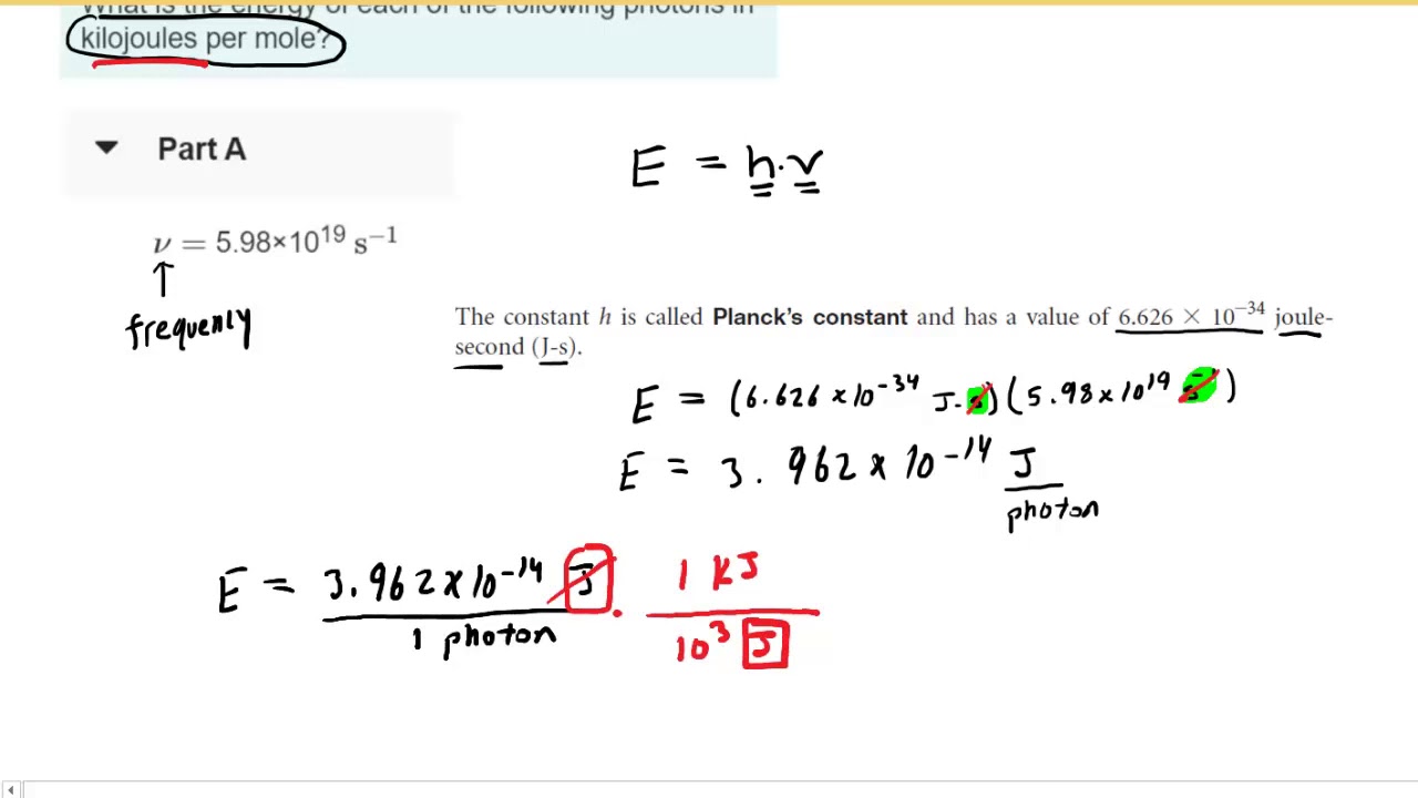 What Is The Energy Of Each Of The Following Photons In Kilojoules Per