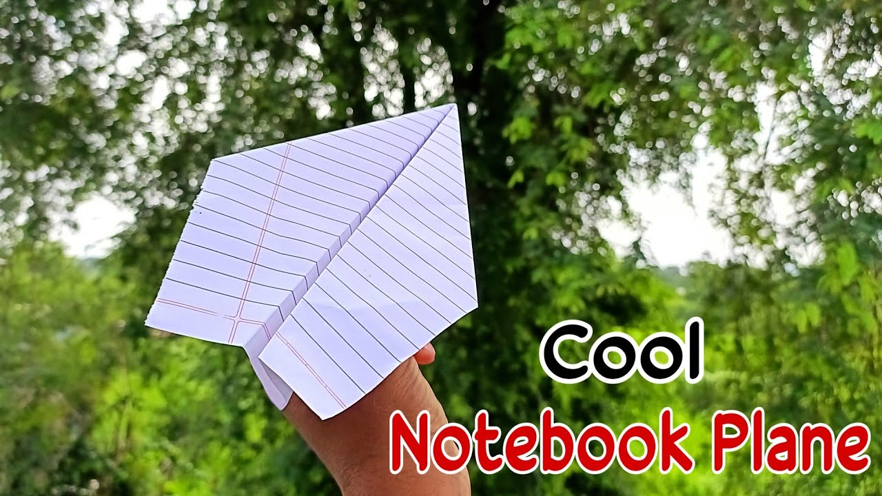 How to make Notebook Paper Plane(fly so far), Make paper flying plane ...