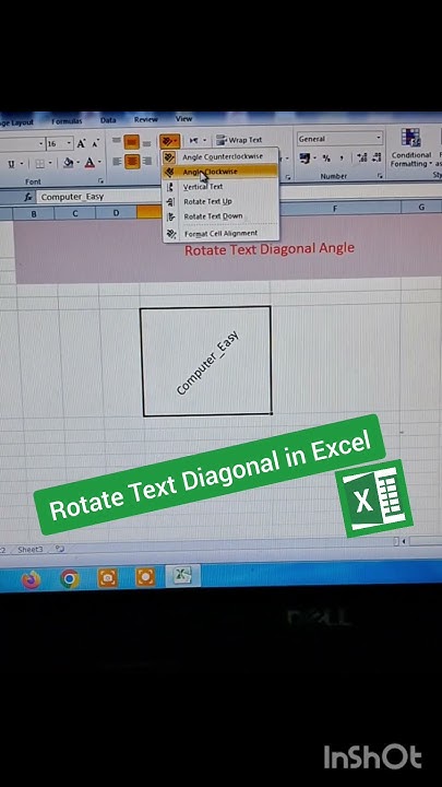 Rotate diagonal text #excel #exceltips #exceltutorial #exceltricks #computer #knowledge #msexcel ...