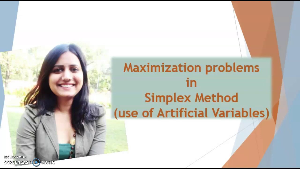 Maximization Problem Simplex Method Artificial Variable In Simplex Table Maximisation