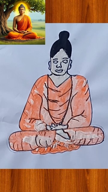 How to draw Buddha | Gautama buddha drawing easy | #shorts - YouTube