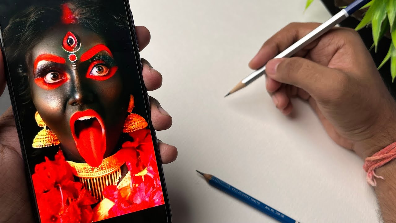 Angry Kali Mata DrawIng, Diwali DrawIng, Step by step - YouTube