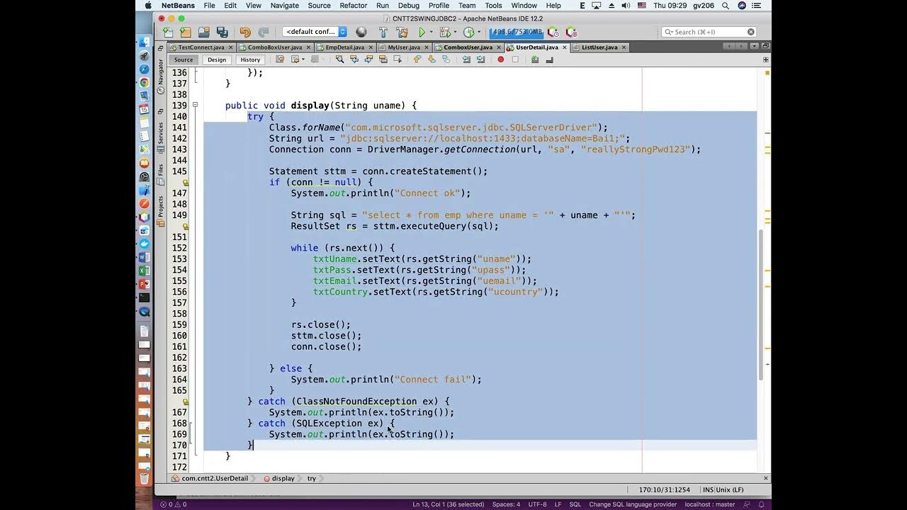 Java Sql Server Using Swing And Jdbc With Arraylist P2 Youtube